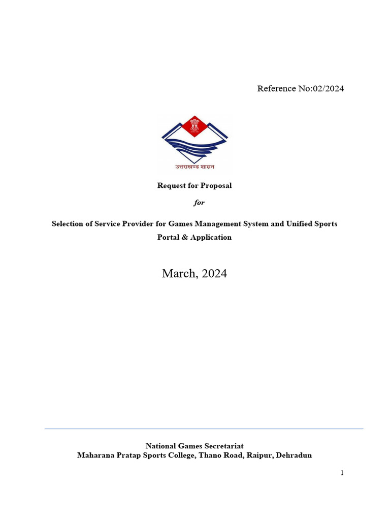 02 SBD - RFP | PDF | Request For Proposal