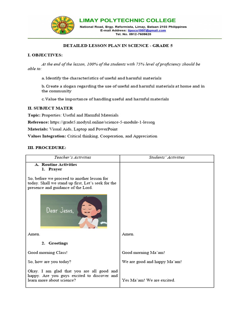 DLP in Science 5 | PDF | Plastic | Dangerous Goods