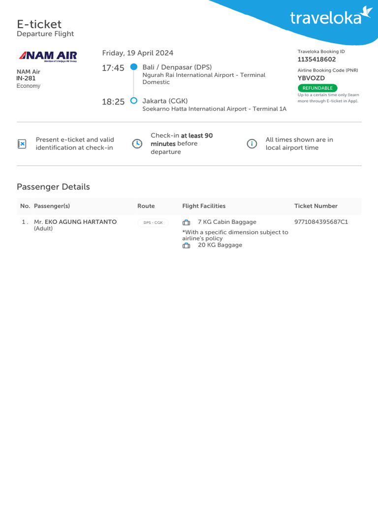 Stephen-DPS-YBVOZD-CGK-FLIGHT_ORIGINATING | PDF | Transport | Aviation