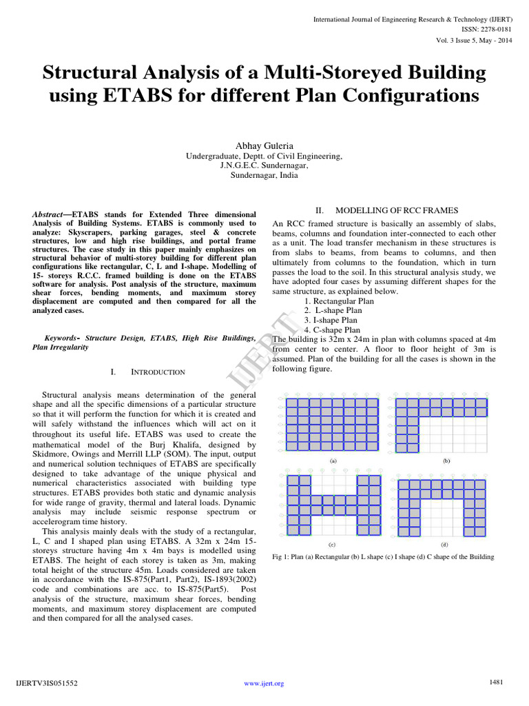 IJERT Structural Analysis of A Multi Sto | PDF | Structural Analysis | Beam (Structure)