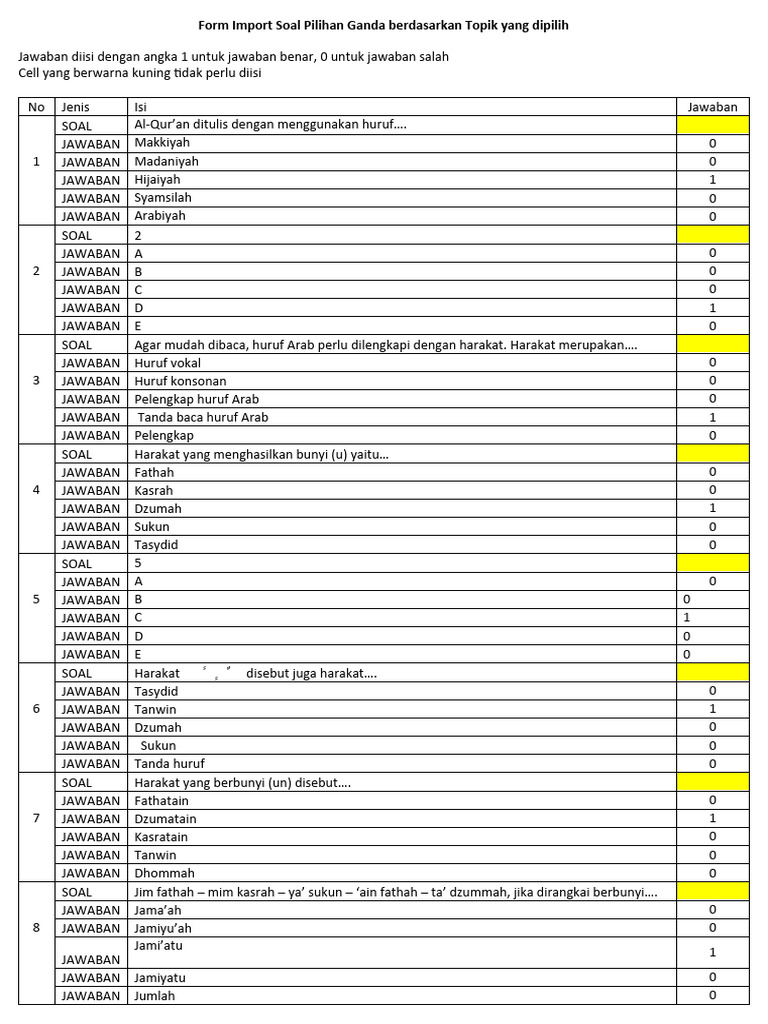 SOAL Bta Kelas 10 | PDF