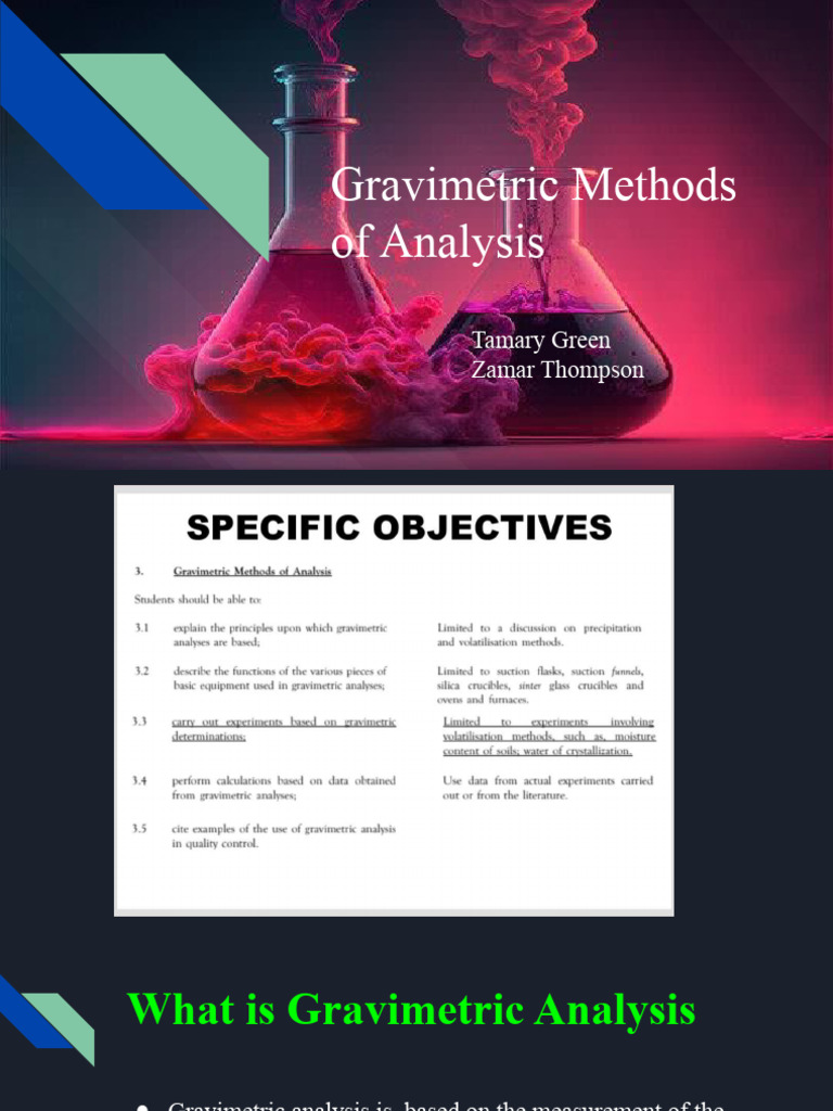 Gravimetric Method of Analysis | PDF | Precipitation (Chemistry) | Chemistry