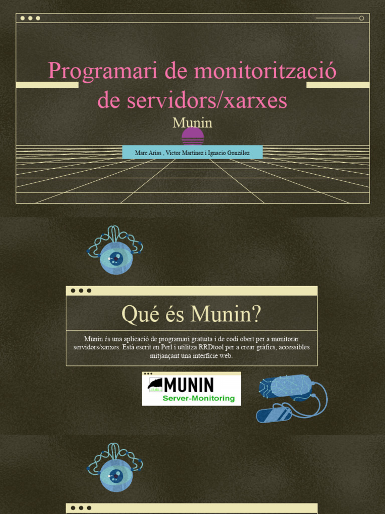 Marc Arias, Victor Martinez I Ignacio Act1P NF1UF3. Programari de Monitorització de Servidors | PDF
