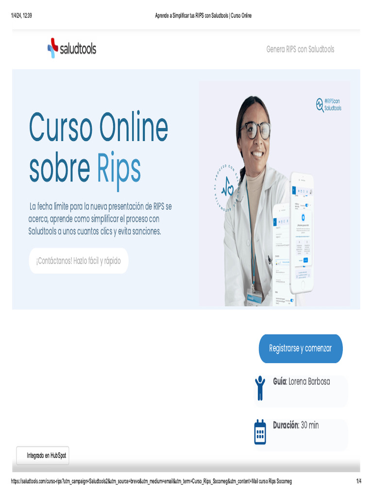 Aprende A Simplificar Tus Rips Con Saludtools Curso Online Pdf