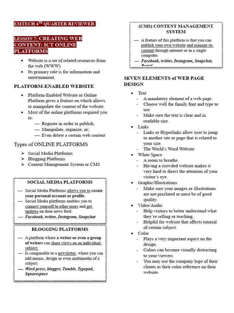 EMTECH-REVIEWER-PAGOD-NAKO | PDF | World Wide Web | Internet & Web