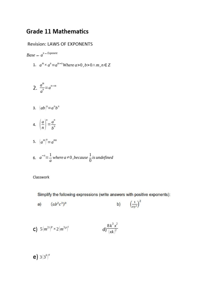Grade 11 Mathematics | PDF