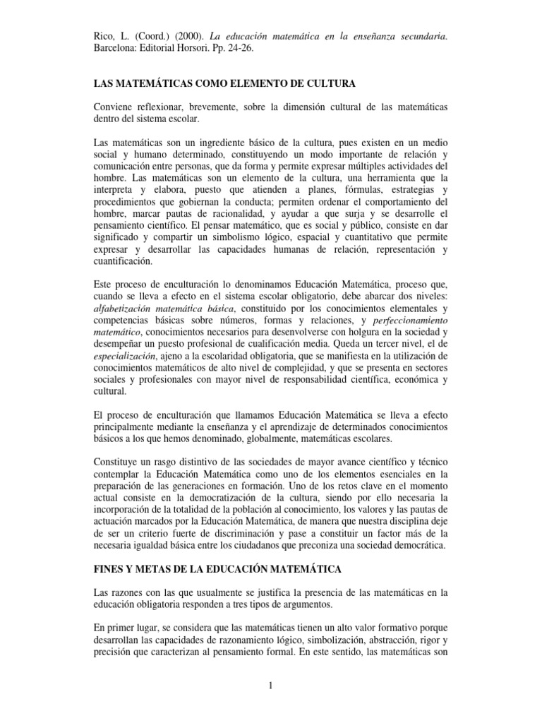 Documento 1 | PDF | Matemáticas | Enseñando