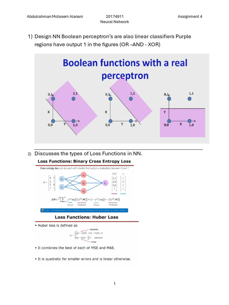 20174911-Assignment 4-NN | PDF | Statistical Classification | Artificial Neural Network