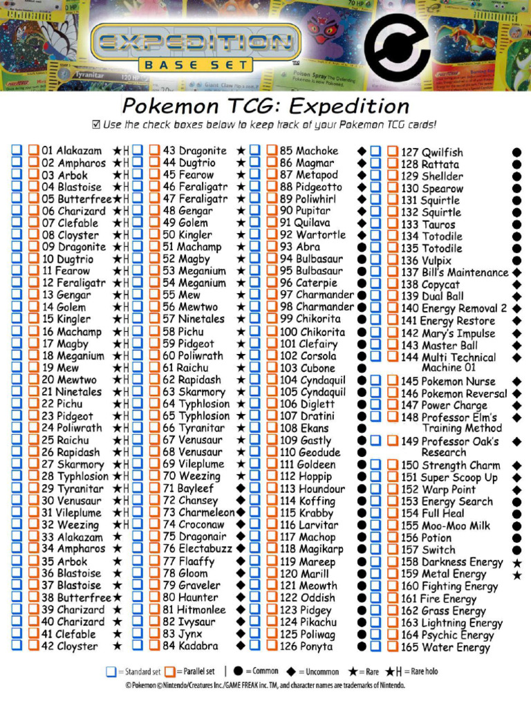 Pokémon Card Expedition Checklist | PDF