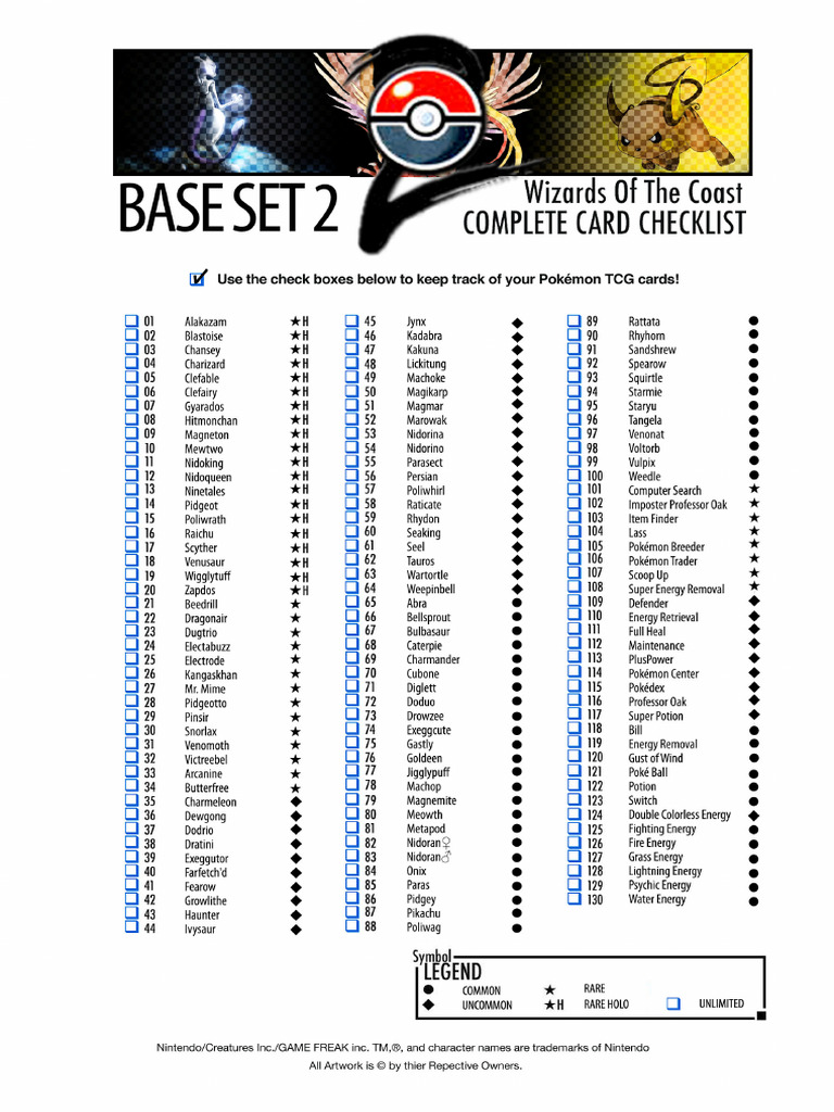 Base Set 2 Checklist | PDF