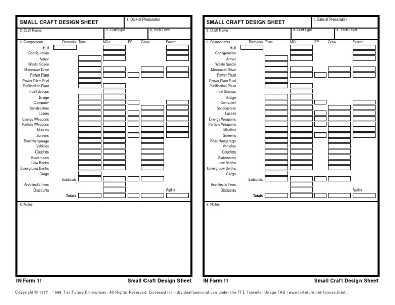 Small Craft Design Sheet Small Craft Design Sheet: Totals Totals | PDF ...
