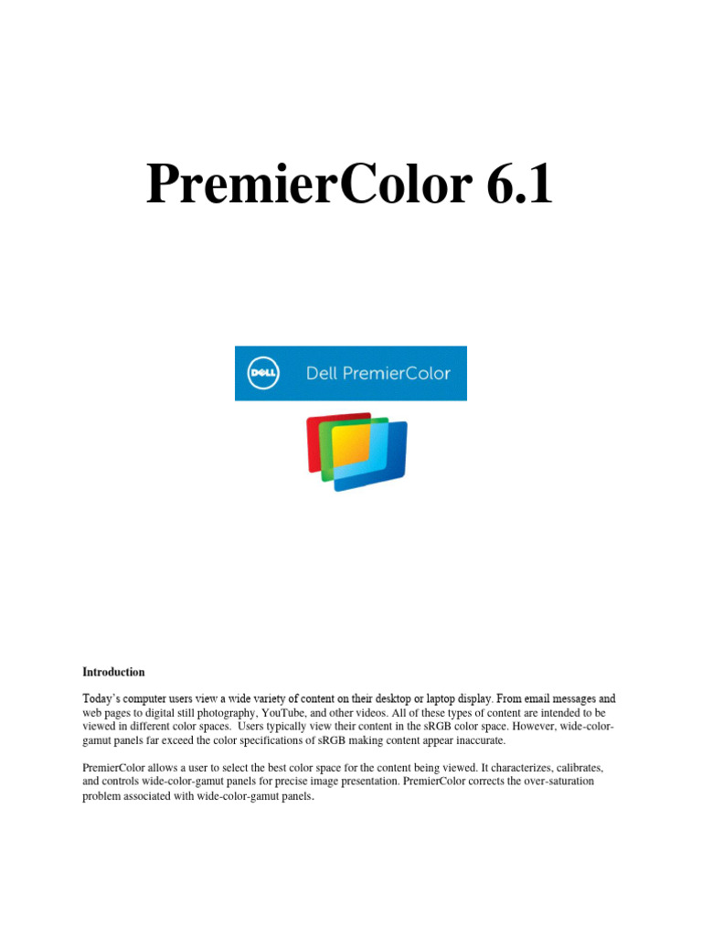 Understanding Dell PremierColor 6.1 | PDF | Computer Monitor | Icon ...