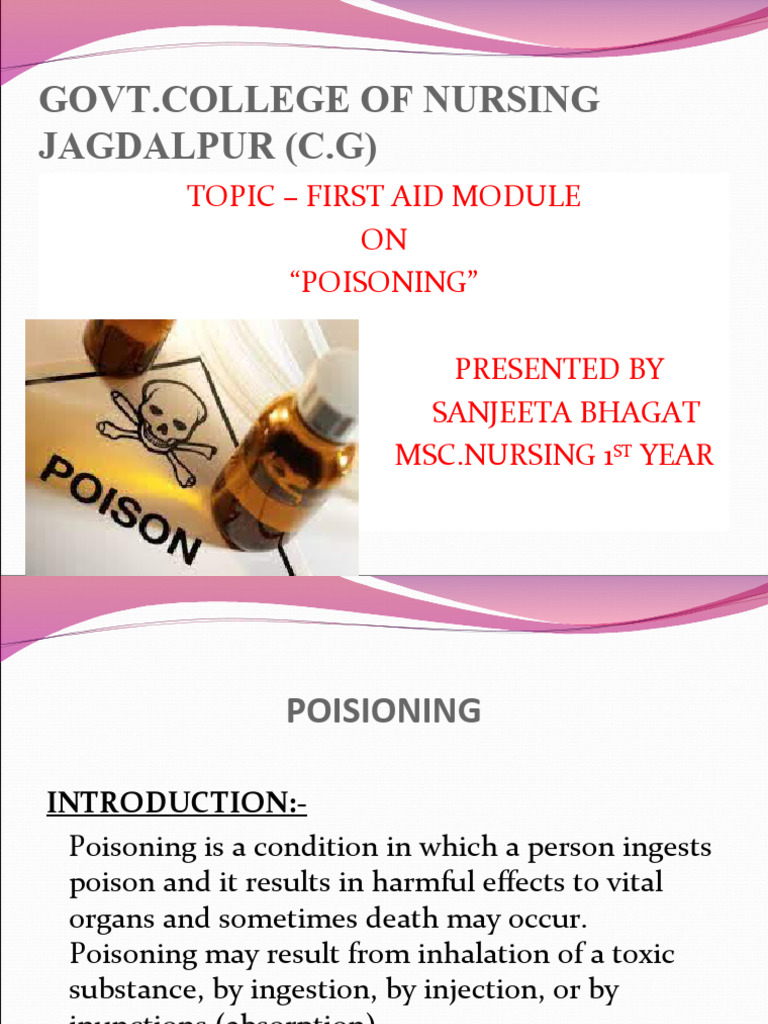 First Aid Management for Poisoning | PDF | Poison