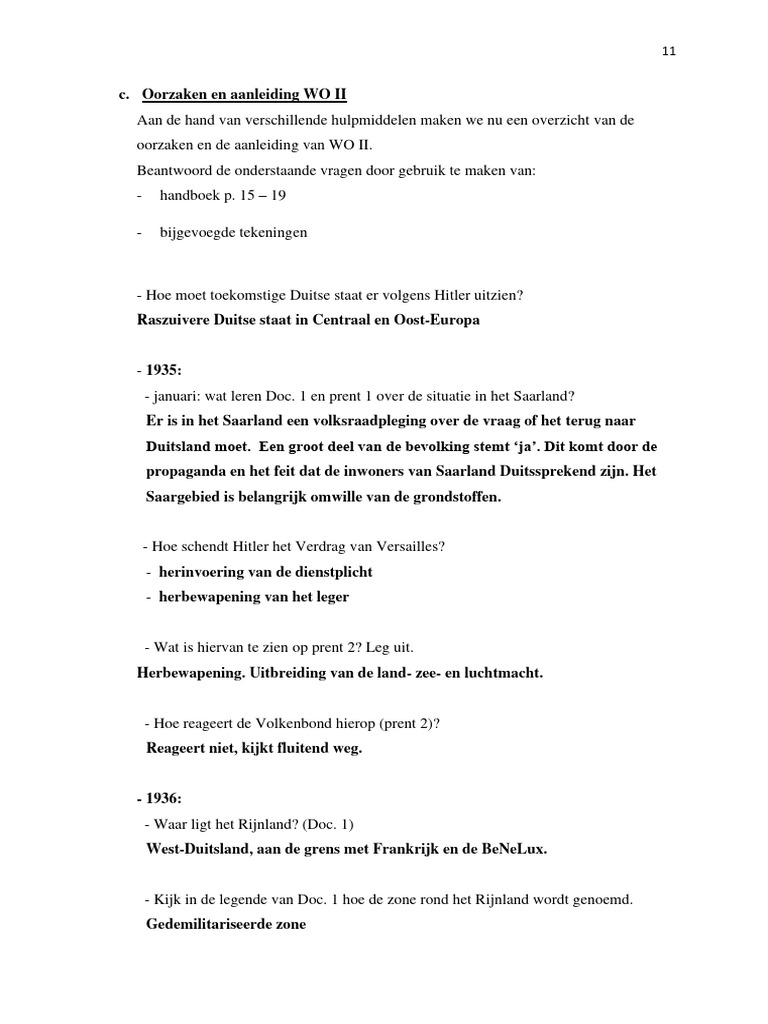 6TSO 4.aanloop WOII Ingevuld | PDF