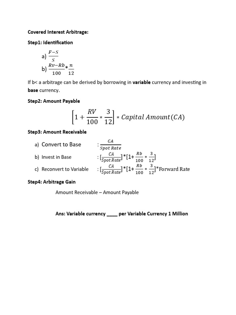 Covered Interest Arbitrage | PDF | Economics | Financial Services