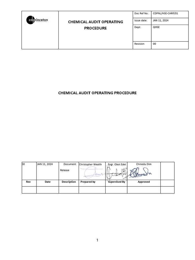 Chemical Audit Guide for Labs | PDF | Audit | Regulatory Compliance