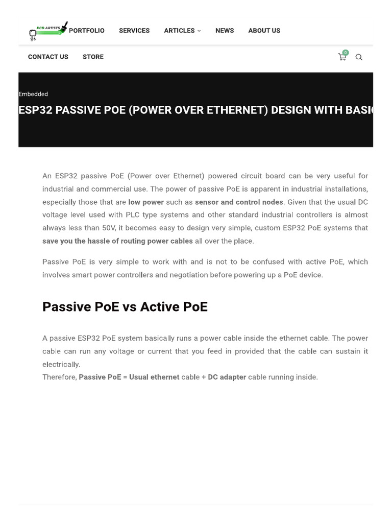 ESP32 Passive PoE | PDF
