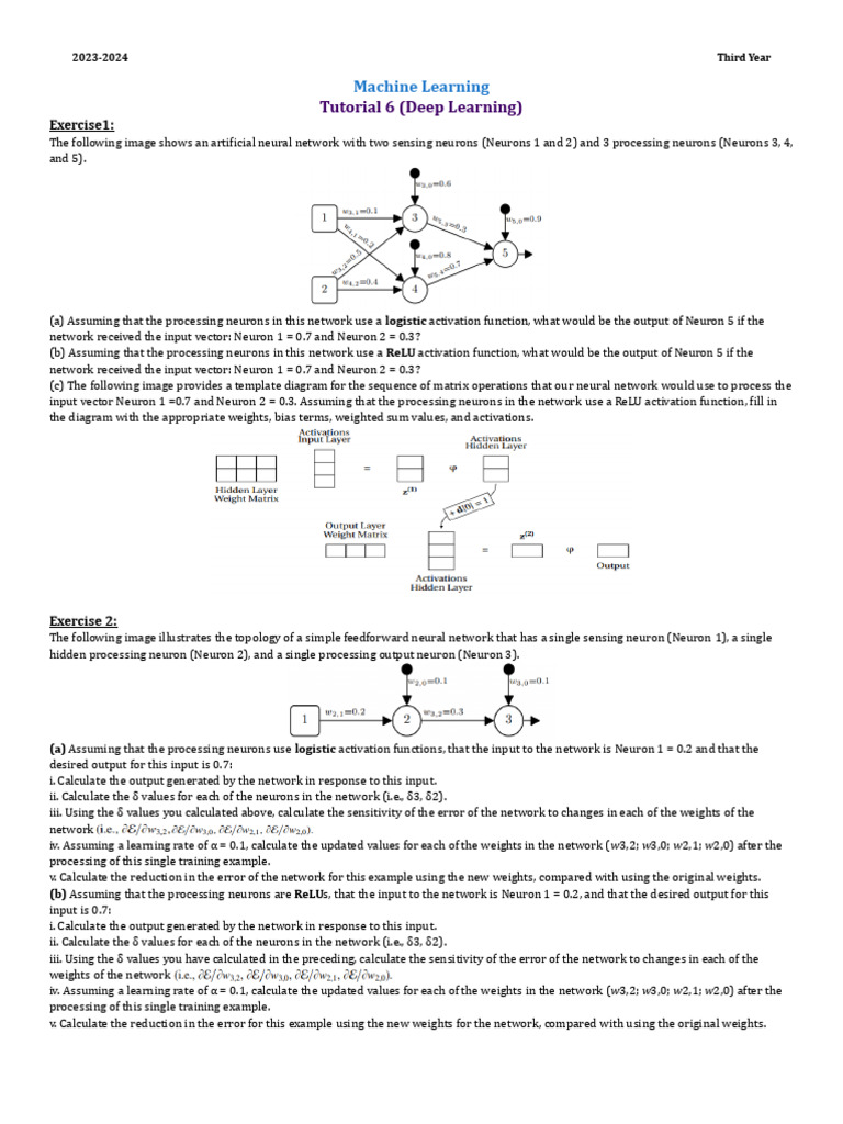 Tuto 6 Optimisation ENSIA | PDF | Artificial Neural Network | Errors And Residuals