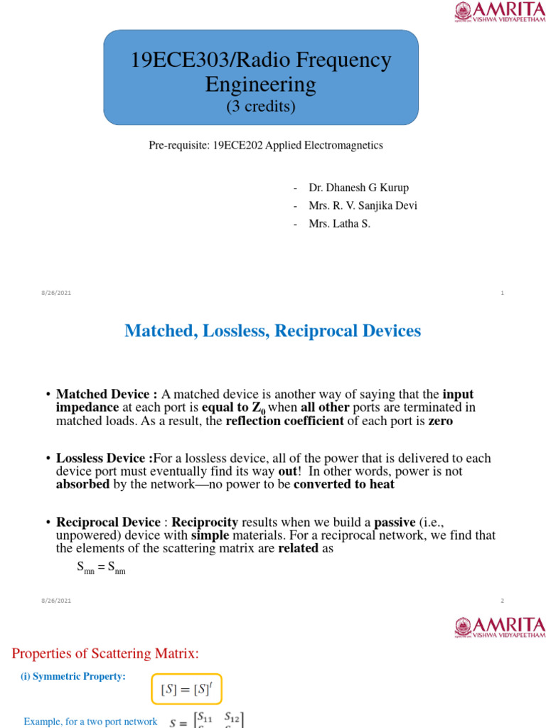 RF Engg Onlineclass 6 To14 | PDF | Transmission Line | Electrical Impedance