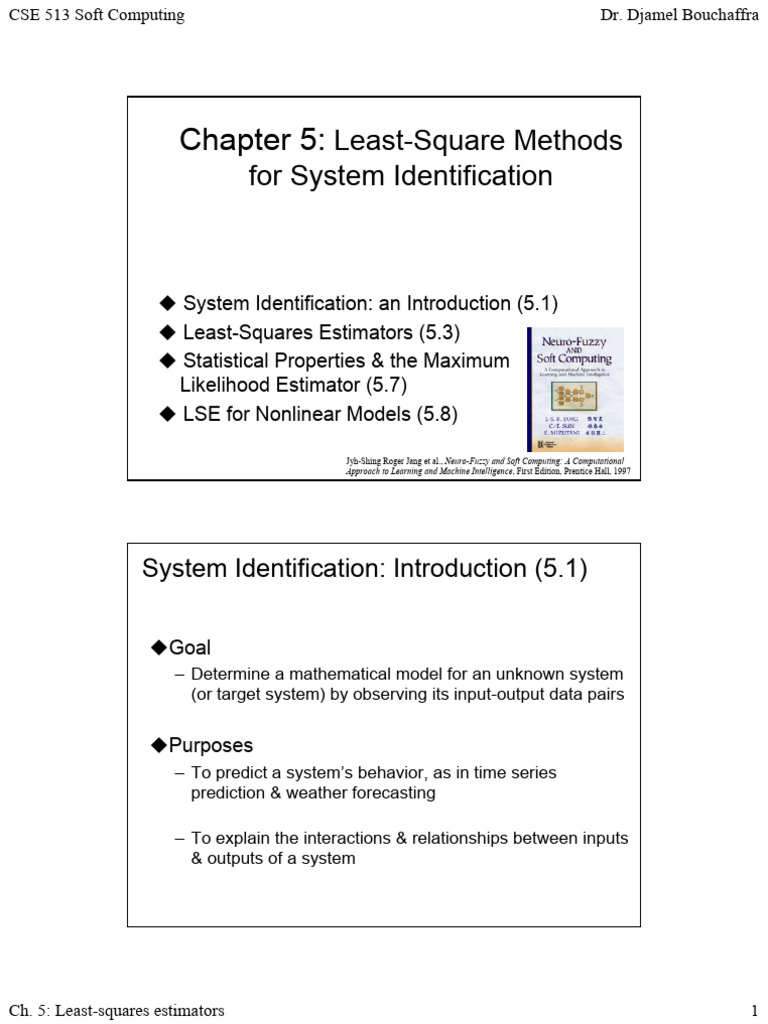 Ch5 Least Squaremethodsforsystemidentification Pdf Least Squares Estimator