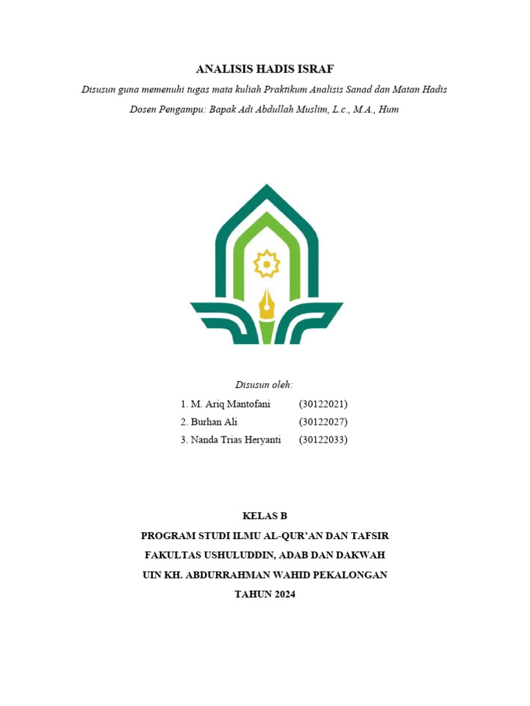 Analisis Hadis Israf dan Sanadnya | PDF