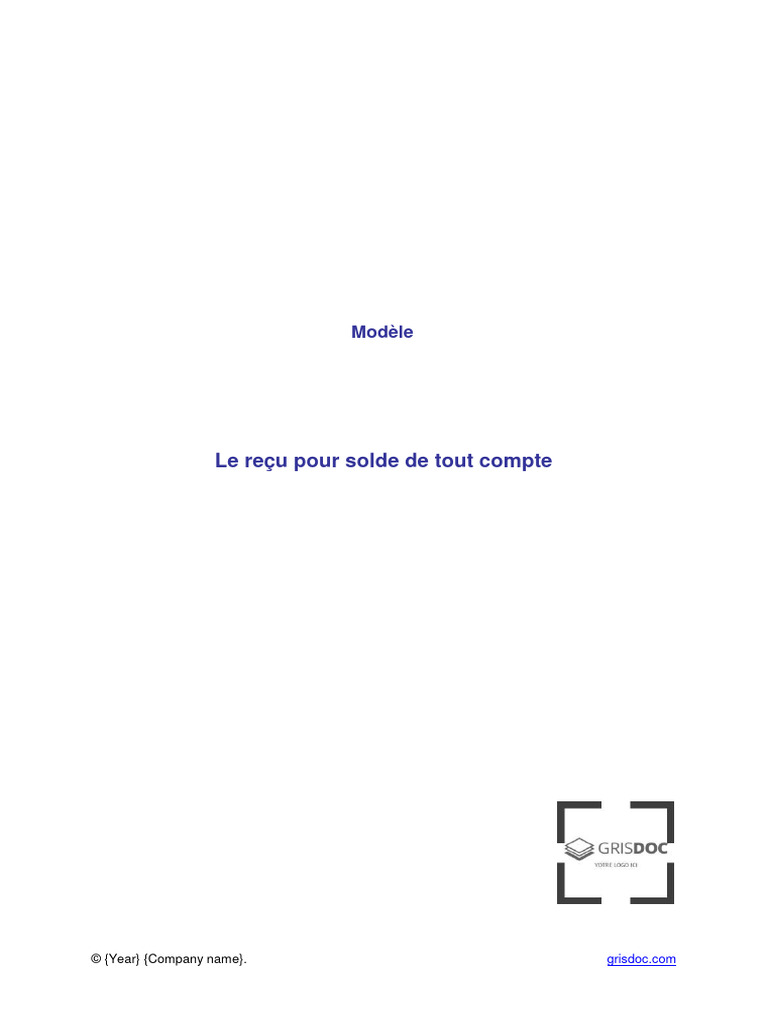 Modele de Recu Pour Solde de Tout Compte 2 | PDF