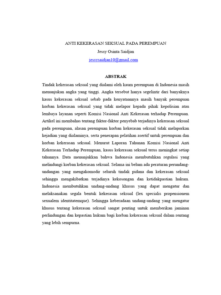Artikel Anti Kekerasan Seksual | PDF