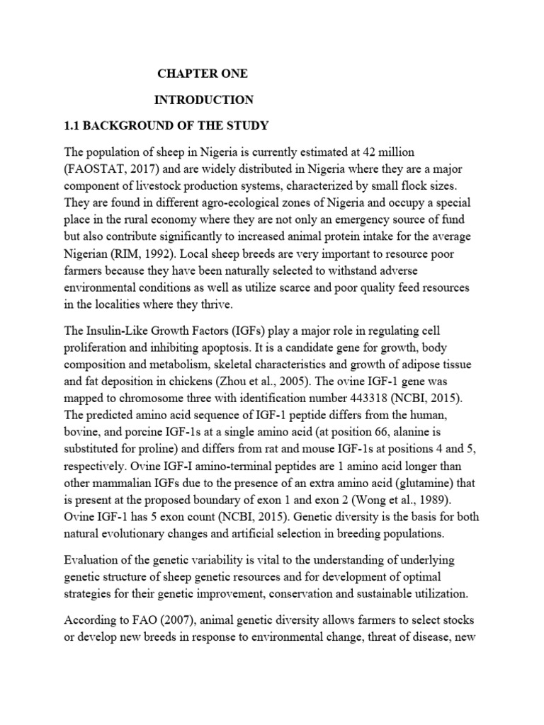 Genetic Diversity in Nigerian Sheep | PDF | Insulin Like Growth Factor ...