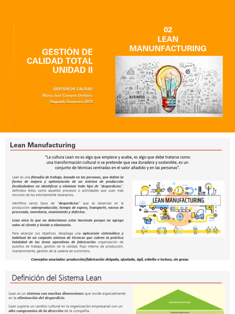 Unidad II TQM 02 LEAN | Descargar gratis PDF | Lean Manufacturing ...