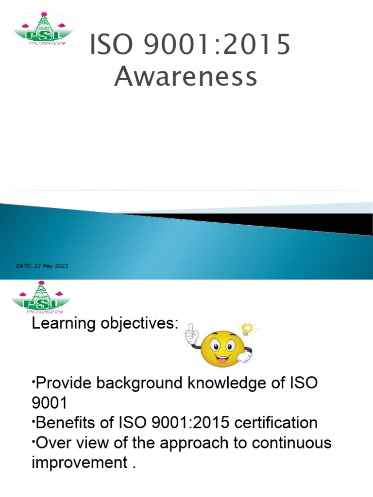 ISO 9001-2015 AWARENESS SLIDE | PDF | Iso 9000 | Quality Management