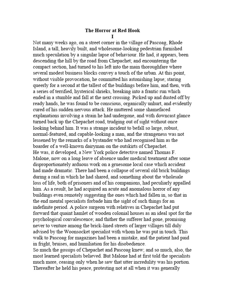 CoC - The Horror at Red Hook | PDF