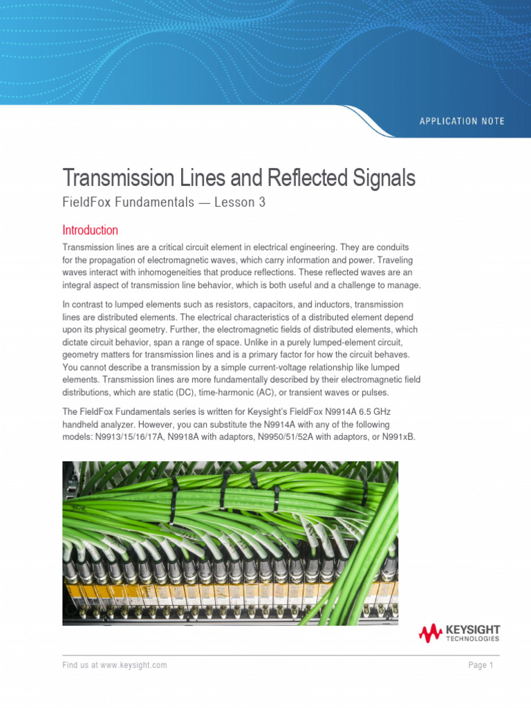 Transmission Lines and Reflected Signals | PDF | Transmission Line ...