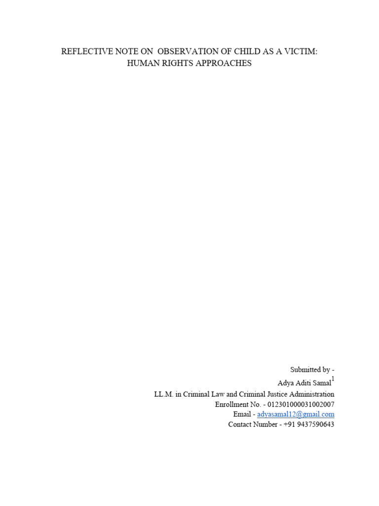 Child Victimization: A Human Rights Perspective | PDF | Child Abuse ...