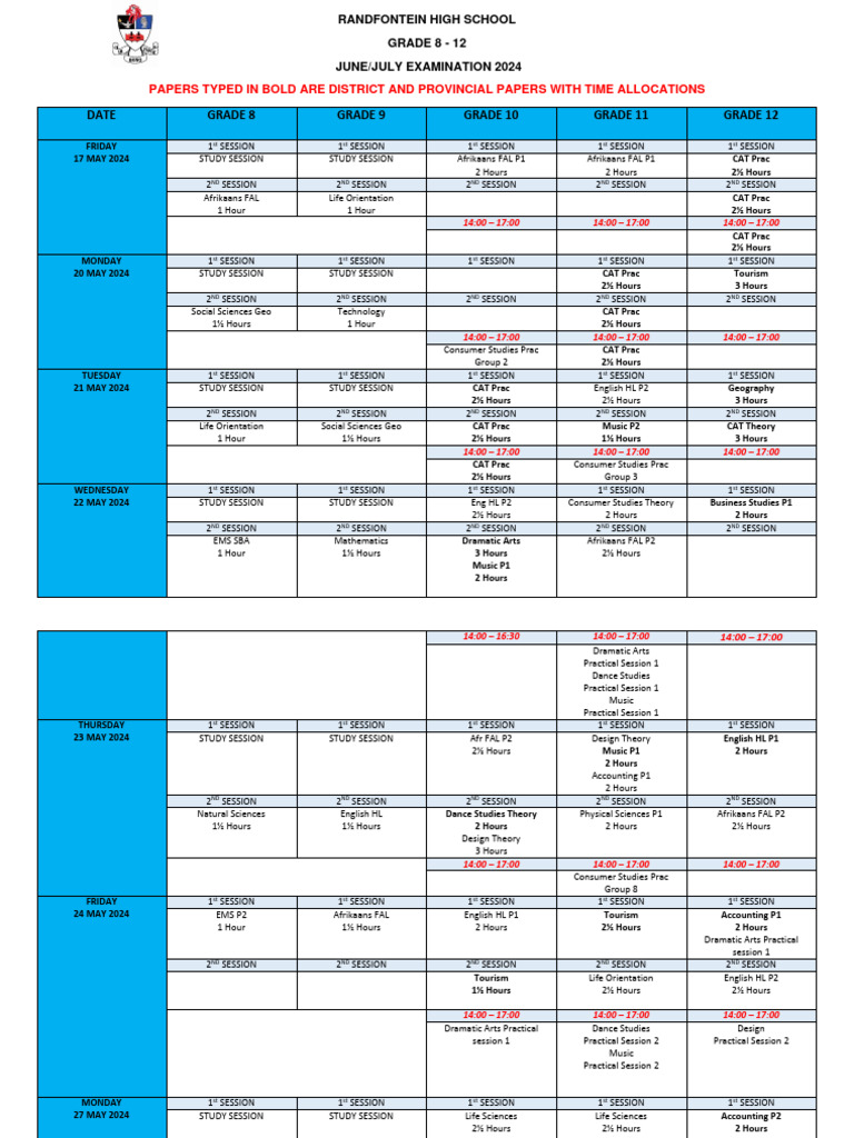 Term 2 - Assessment Timetable 2024 | PDF | Liberal Arts Education | Science