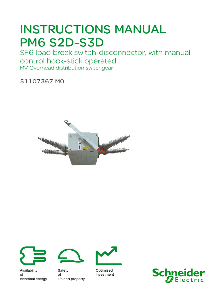 Instruction Manual - PM6 24kV (S2D) & 36kV (S3D) | PDF | Transformer | Switch