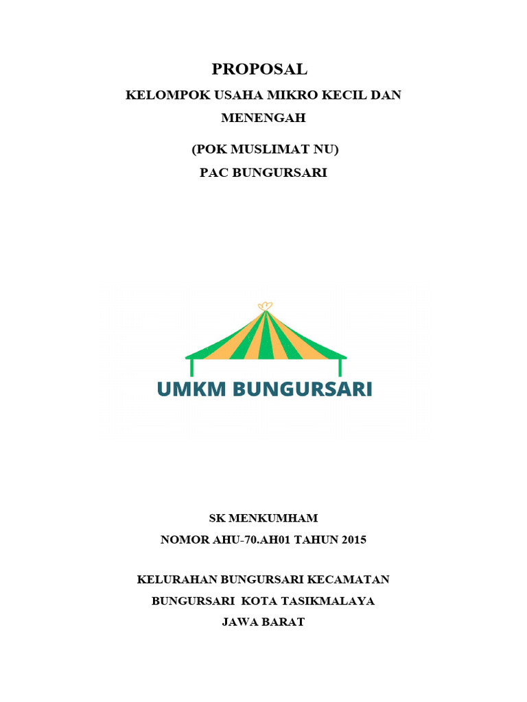 Proposal Umkm Kelompok-Bungursari | PDF