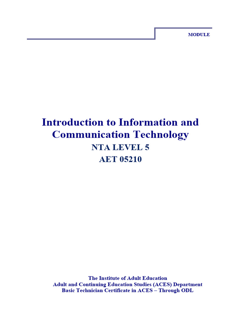New Module ICT May 2021 | PDF | Information Technology | Integrated Circuit
