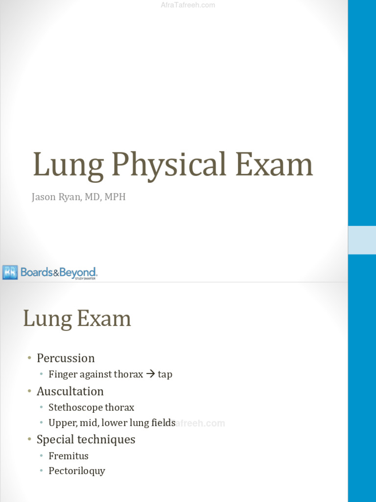 Comprehensive Lung Physical Exam Guide | PDF | Respiratory Diseases | Lung