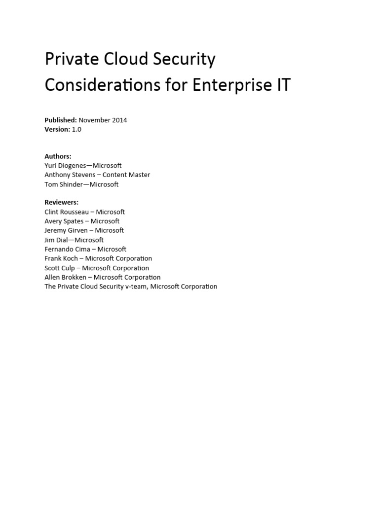 Private Cloud Security Considerations For Enterprise IT-Public | PDF ... Private Cloud Security Considerations For Enterprise IT-Public | PDF ...