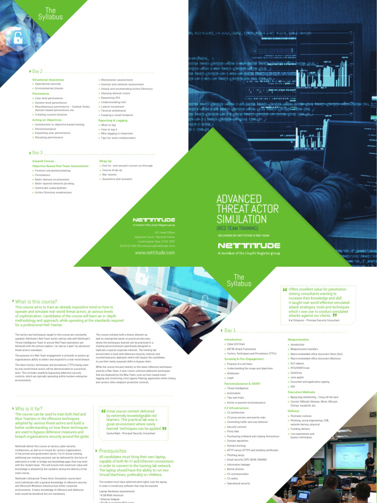 Red Team Training Advanced Threat Actor Simulation Download Free Pdf