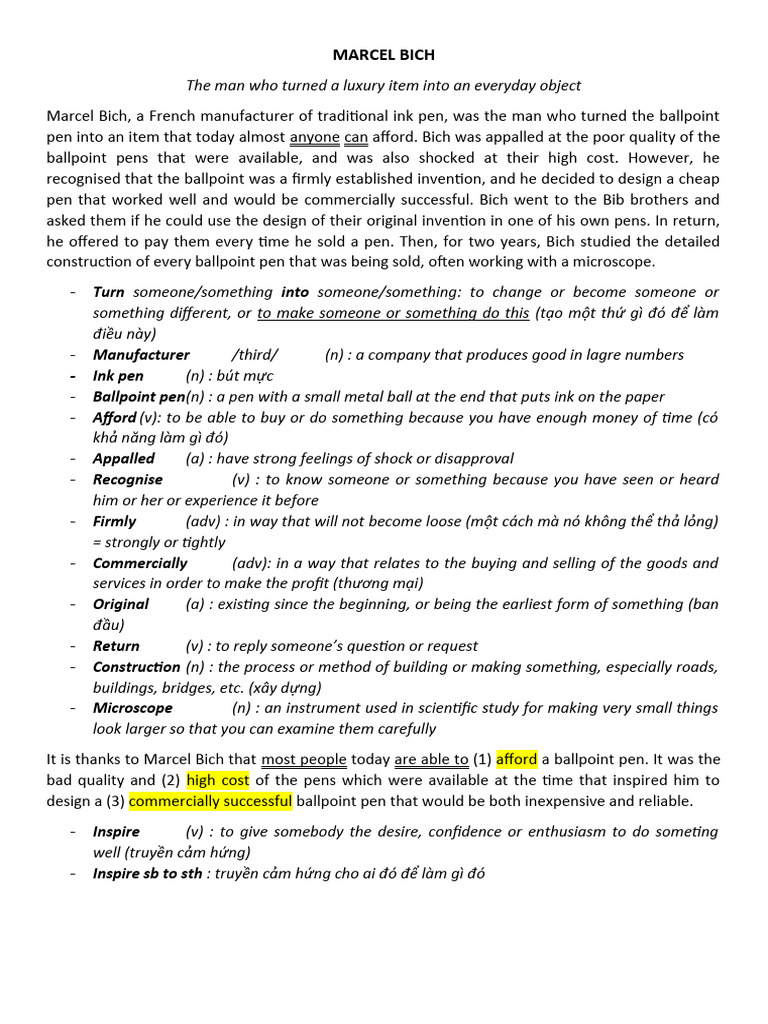 Marcel Bich | Download Free PDF | Pen | Portable Tools