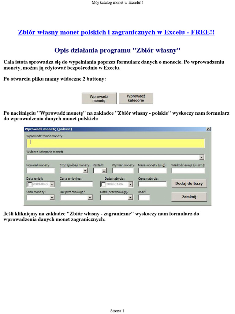 Instrukcja Obsługi Programu Zbior Wlasny | PDF