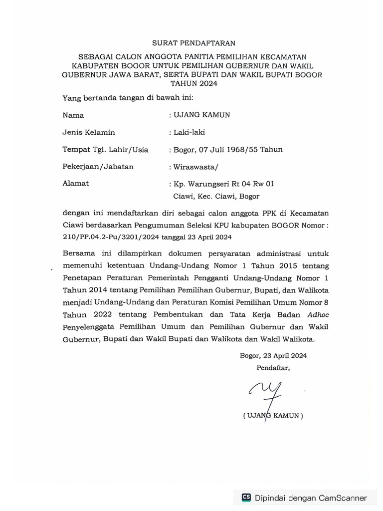 Surat Pendaftaran | PDF