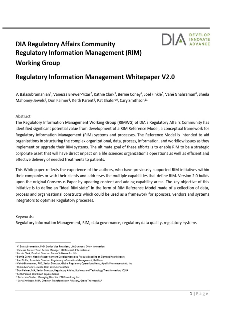 RIM Reference Model V2.0 Whitepaper | PDF | Information | Conceptual Model
