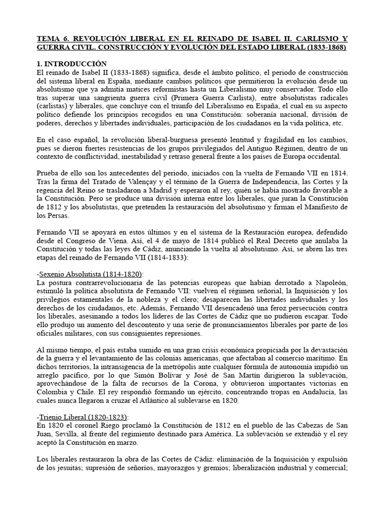 Tema 2 Isabel Iiiiii Pdf Política De España España
