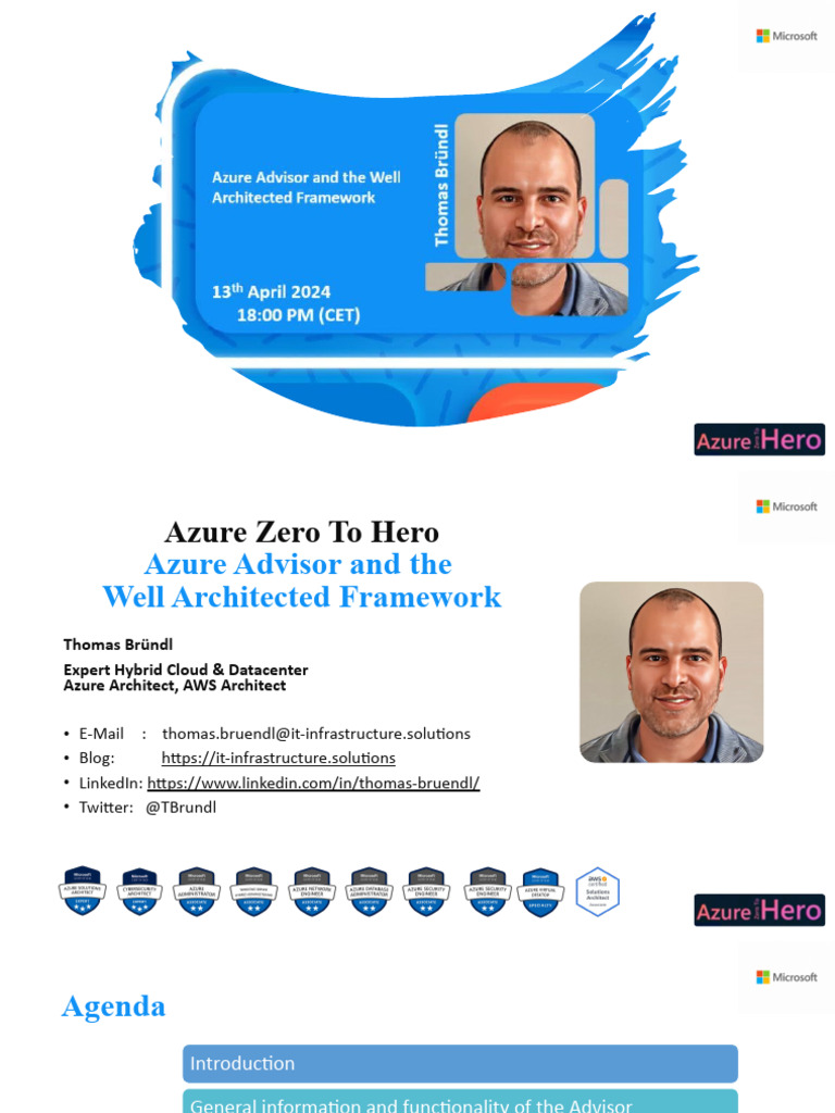 Azure Zero To Hero - Azure Advisor and The Well Architected Framework | PDF | Microsoft Azure ...