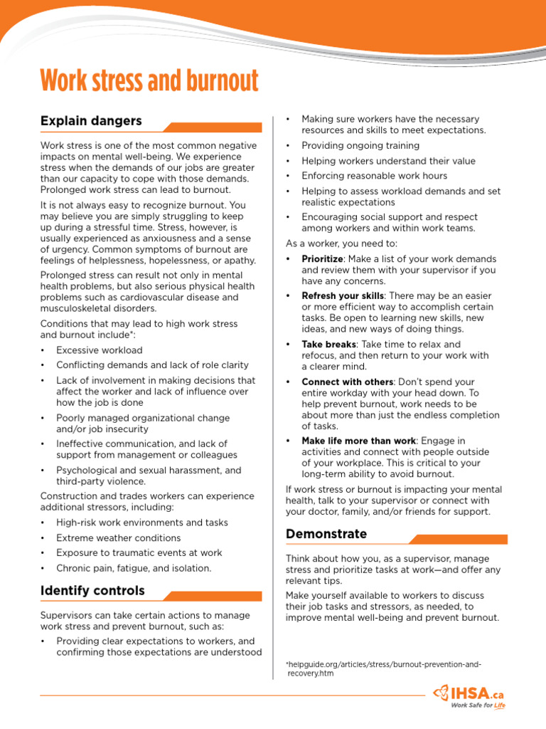 Work Stress and Burnout | PDF | Occupational Stress | Occupational Burnout