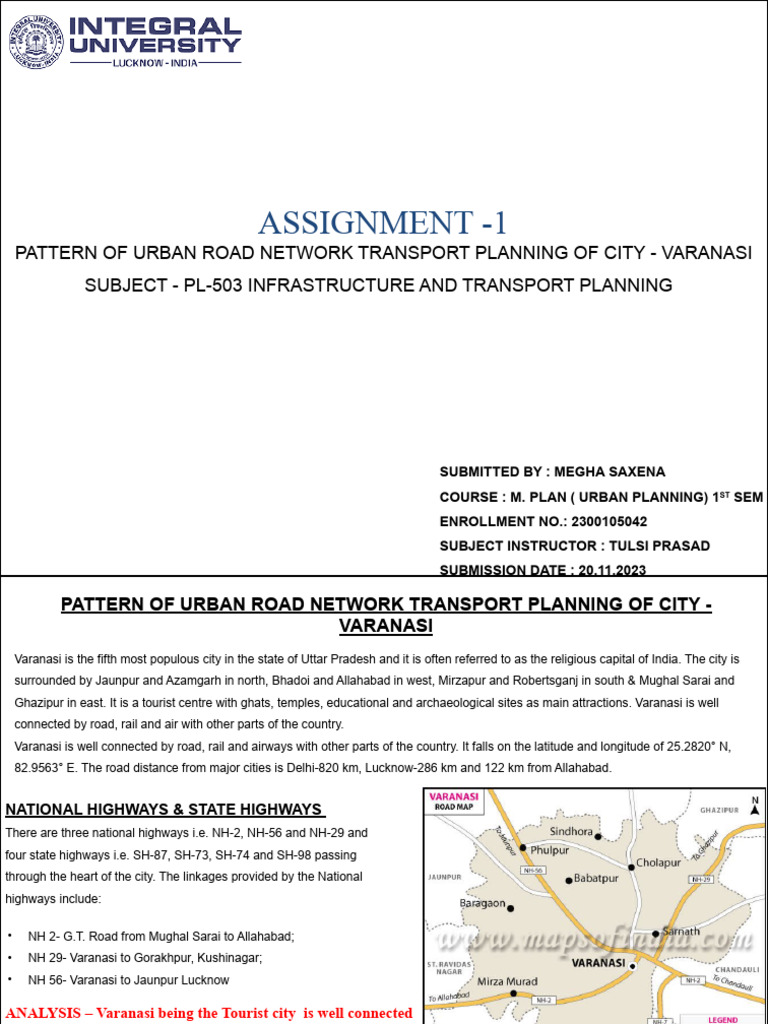 Assignment 1 | PDF | Transport Infrastructure | Road Infrastructure