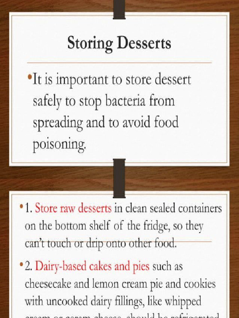 Storing Dessert | PDF
