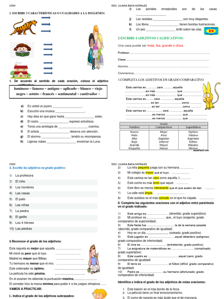 Los Adjetivos 1 | PDF | Hogar, jardinería y bricolaje